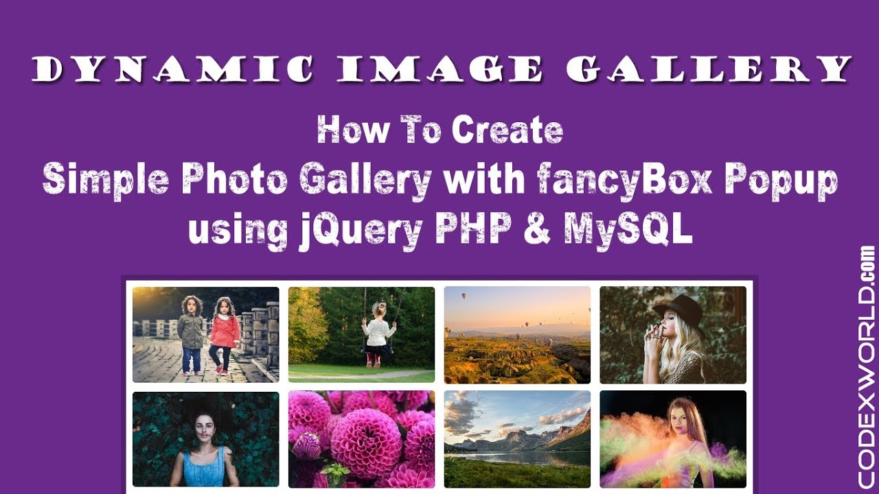Create Dynamic Image Gallery With Jquery Php And Mysql Youtube