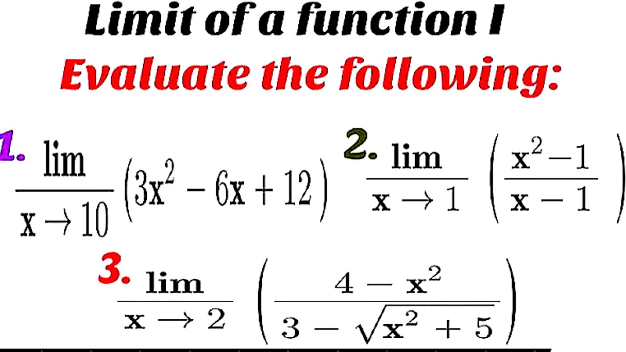 Pre Calculus | LIMIT OF A FUNCTION | Substitution Method | #limit # ...