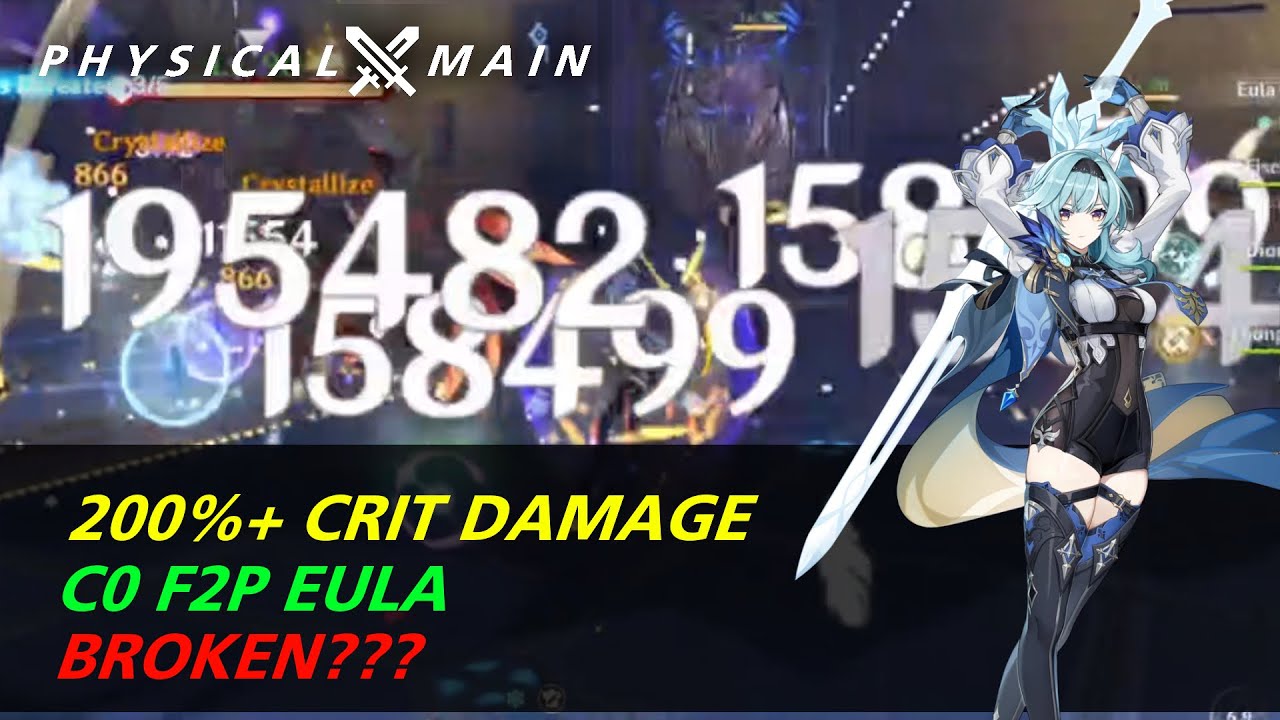 F2P EULA has 200%+ CRIT DAMAGE? | Genshin Impact Eula Damage | Genshin ...