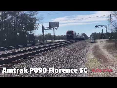 Amtrak P090 NB Engine 344 Florence SC - YouTube