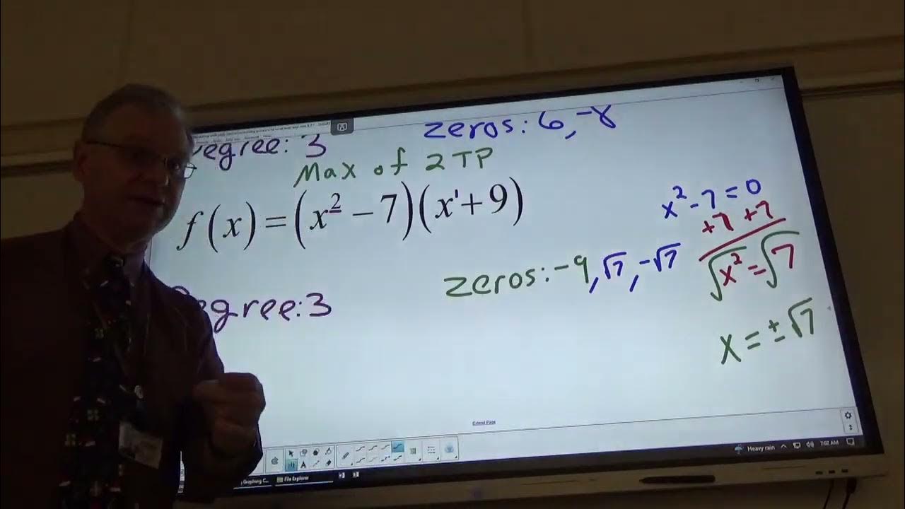 Modeling using polynomial functions, local max and min, turning points 6.7 - YouTube
