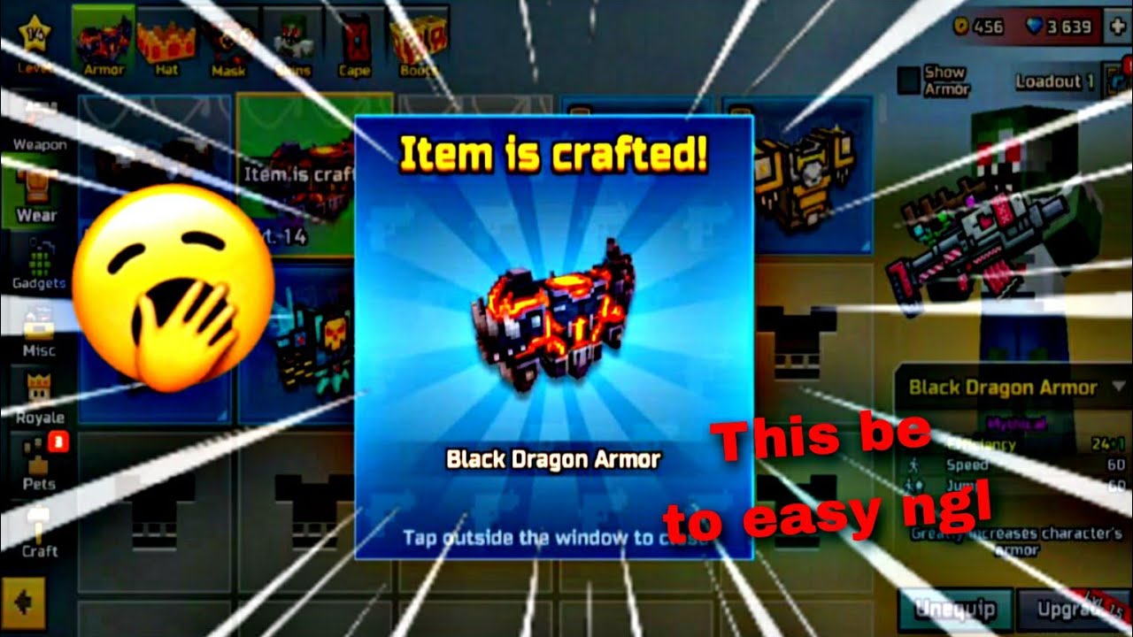 Crafting Lv 14 Black Dragon Armor 🥱 | Pixel Gun 3D - YouTube