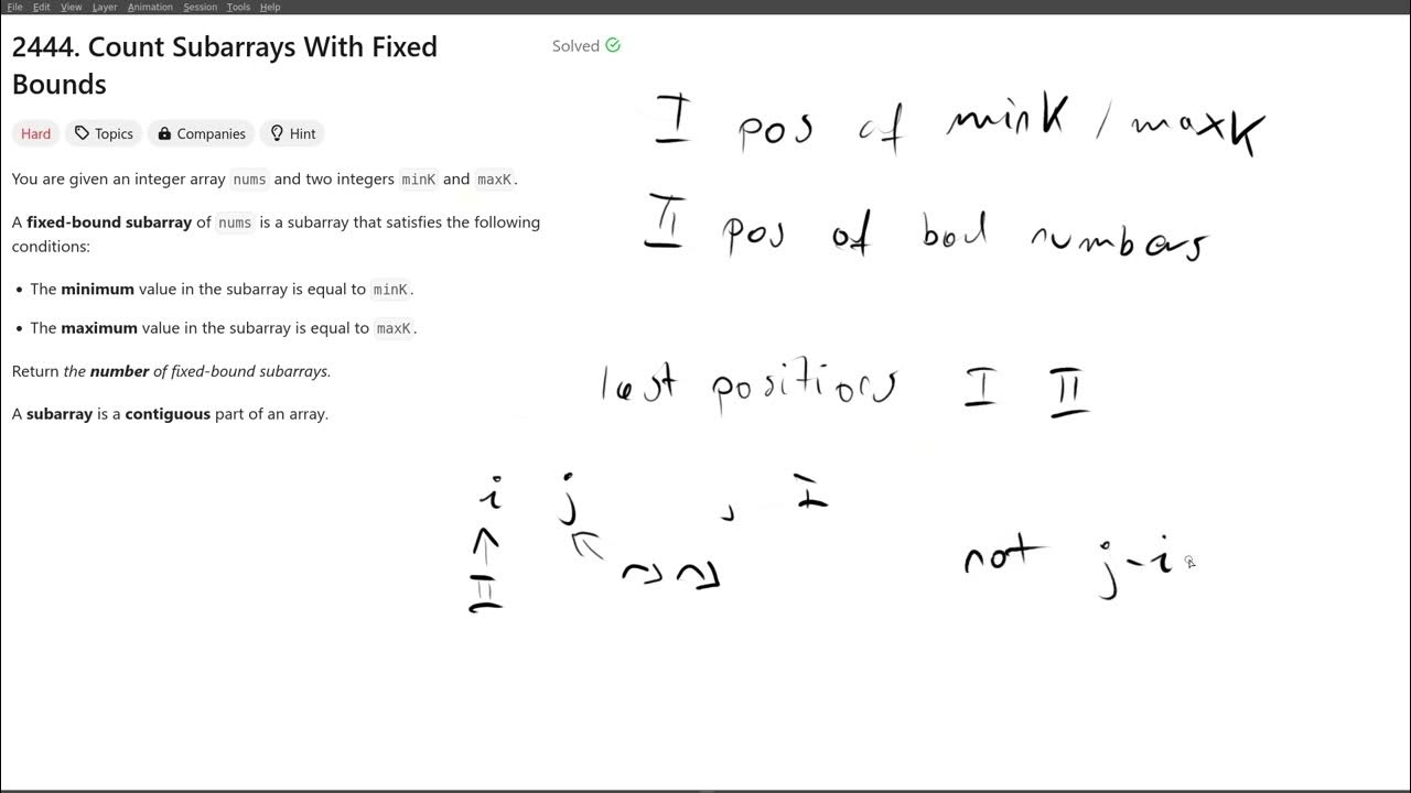 [March 31, 2024, LeetCode daily] 2444. Count Subarrays With Fixed Bounds - solution explained ...