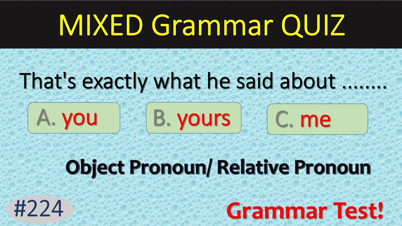 Grammar Question and Answer | Object Pronoun | Relative Pronoun ...