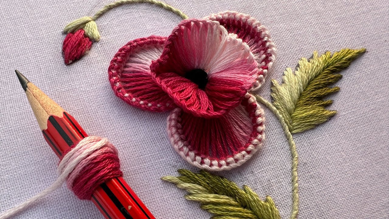 Glamorous flower design with new ideas|hand embroidery tutorial|kadhai ...