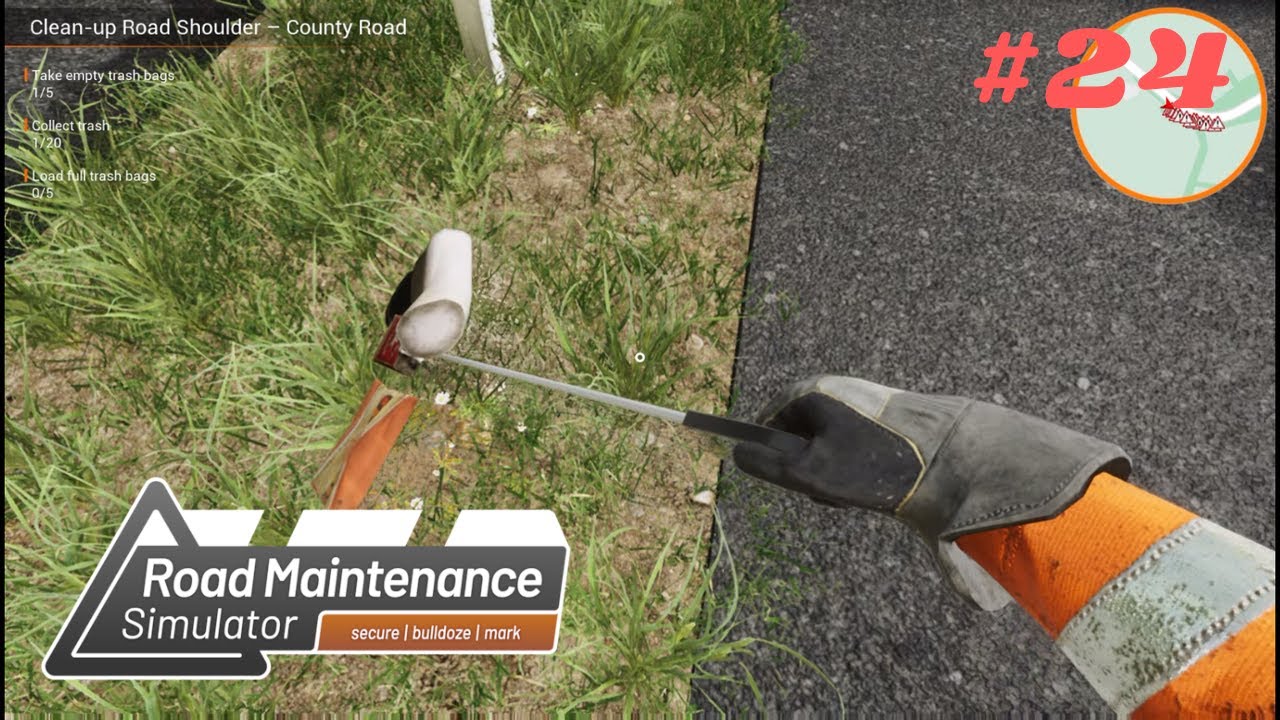 Road Maintenance Simulator - Clean Up Road Shoulder (County Road) - YouTube