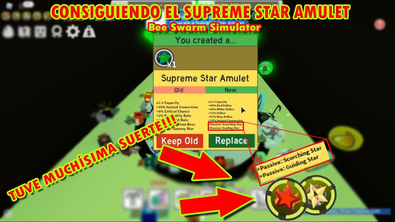 CONSIGUIENDO EL SUPREME STAR AMULET *tuve mucha suerte* | BEE SWARM ...