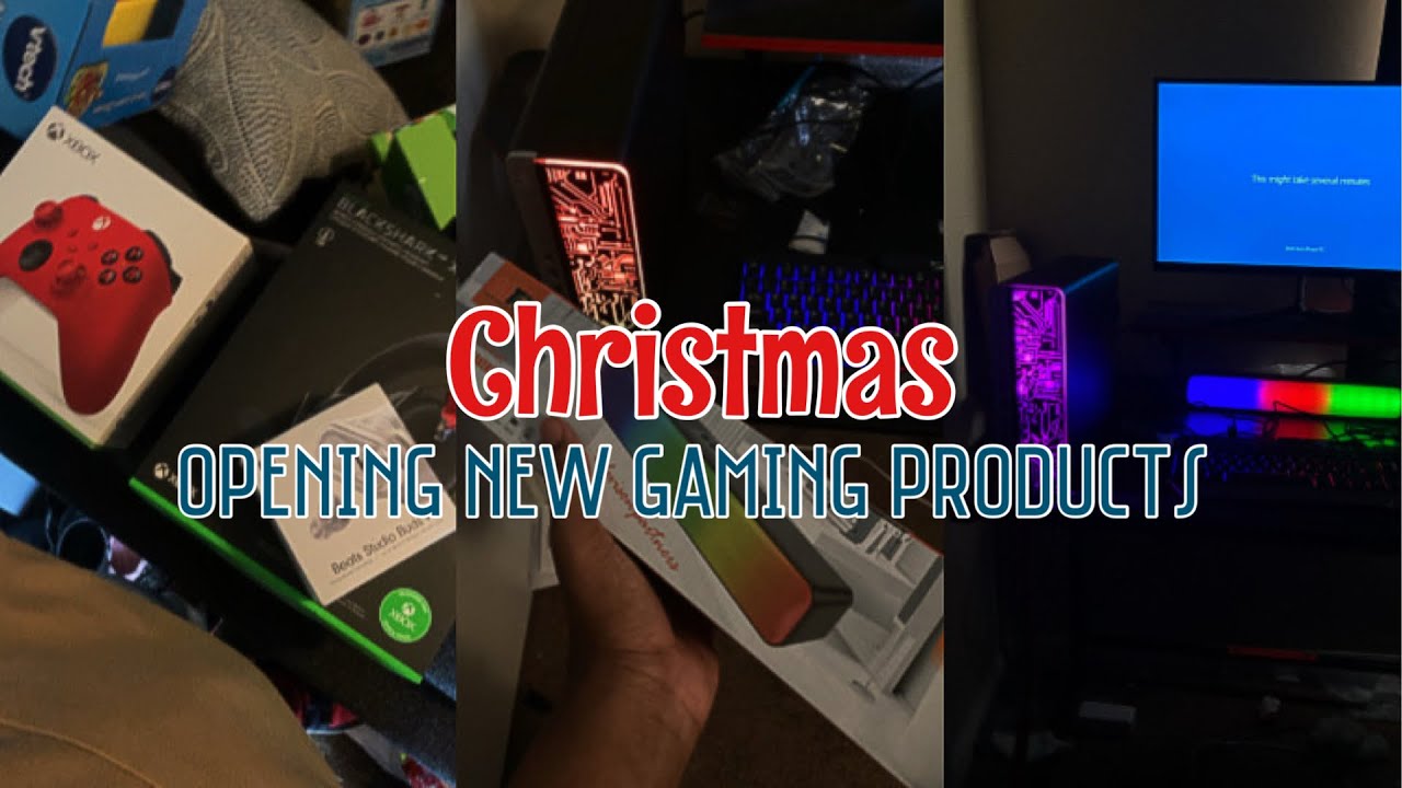 My very first pc set up | opening Christmas gamin products!! - YouTube