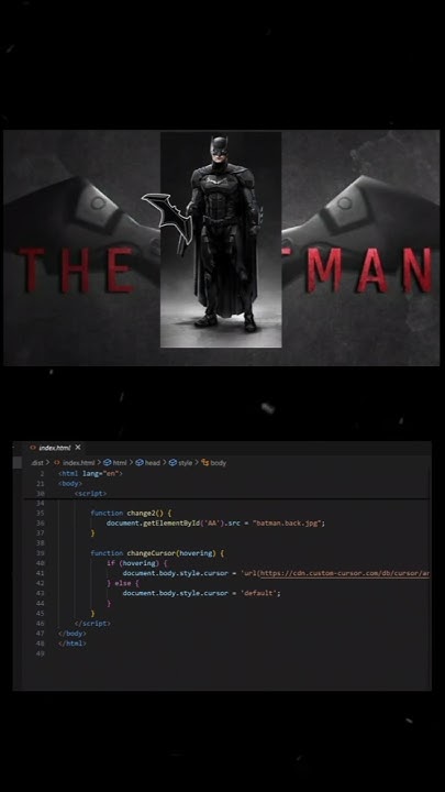 Batman front & back hover effect #shorts #batman #coding #javascript # ...