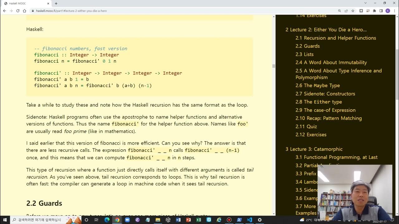 haskell mooc part1 lecture2 2 1 Recursion and Helper Functions - YouTube