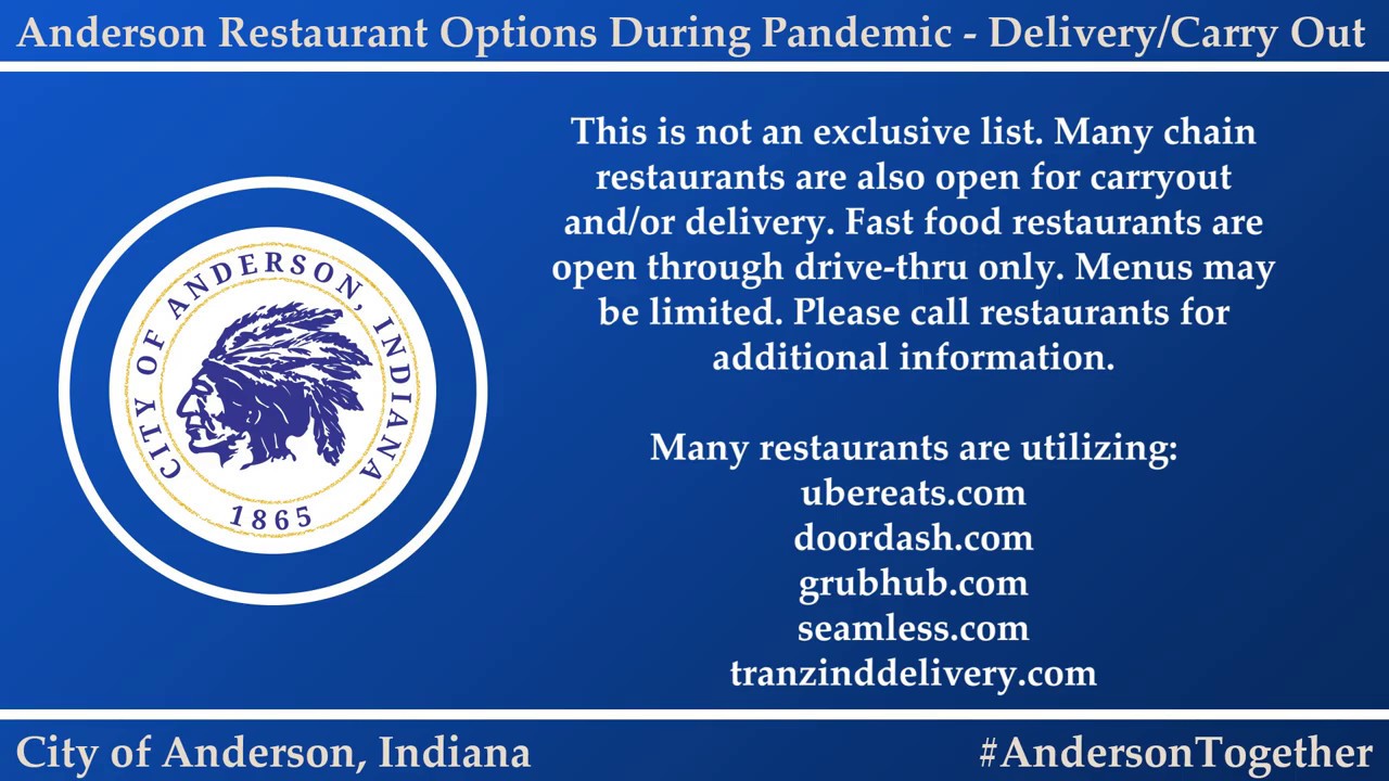 Anderson Restaurant Delivery List Update 4/7/2020 - YouTube