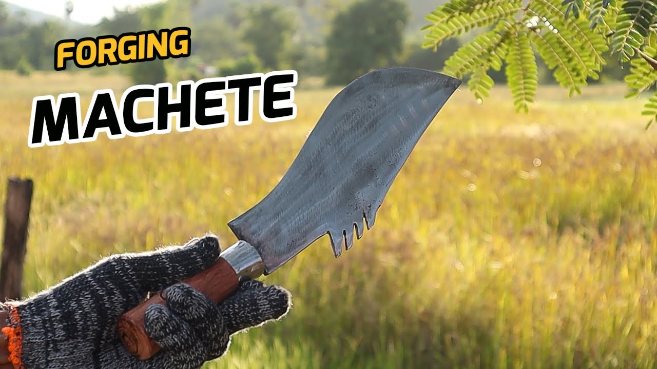 Knife Making - Rusted Chainsaw Forged into Machete Knife / Sharpest ...