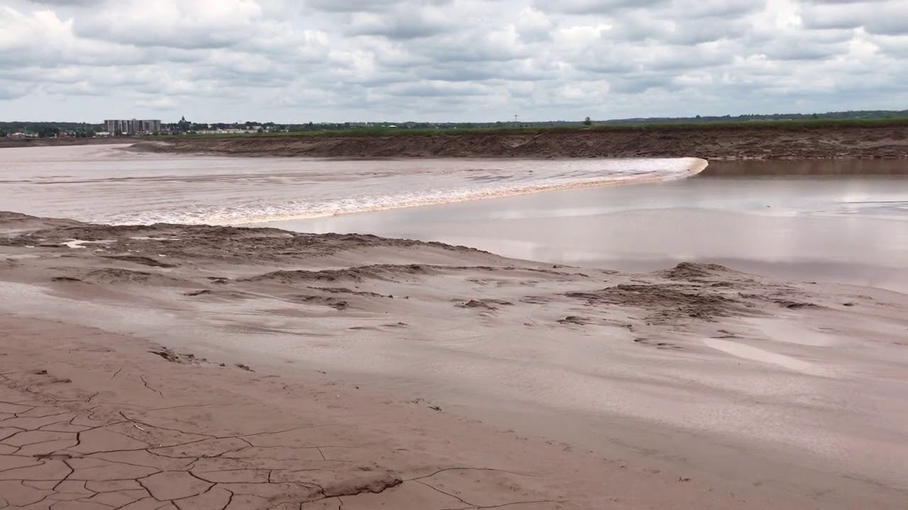 Tidal bore at Moncton, New Brunswick, Canada - YouTube
