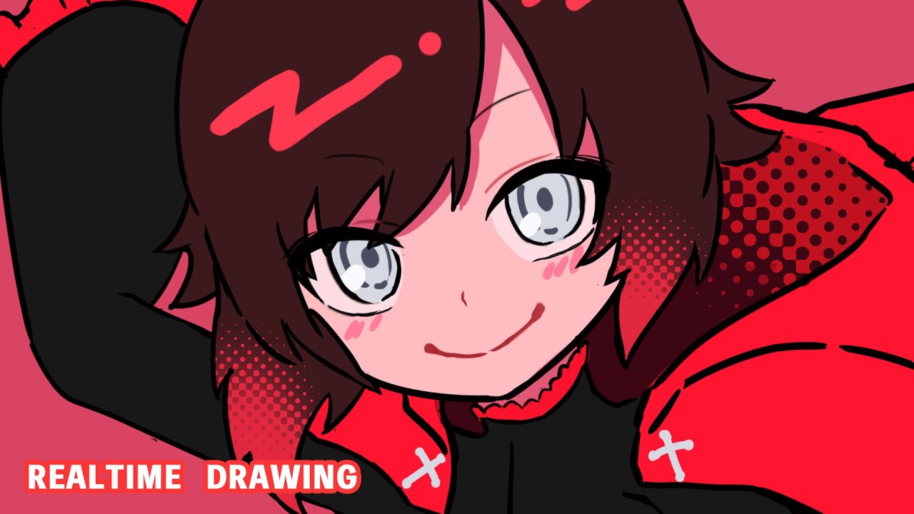 【イラストの完成まで】RWBY - ルビー【REAL TIME - DIGITAL PAINTING】RWBY Ruby Rose - YouTube