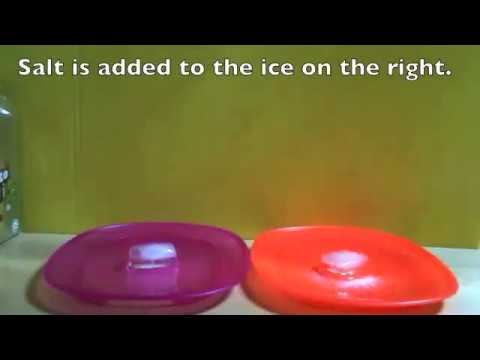 Effects of Salt on Melting Ice Cube - YouTube