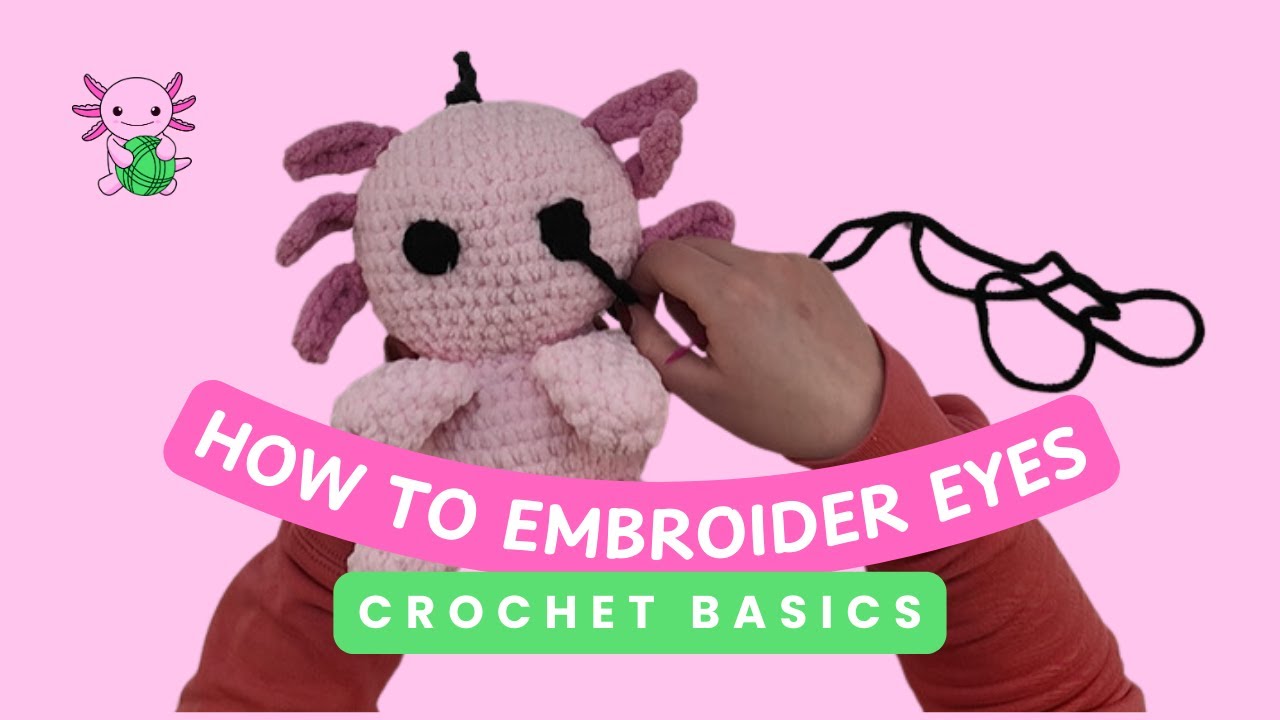 How to Embroider Eyes in Crochet - YouTube