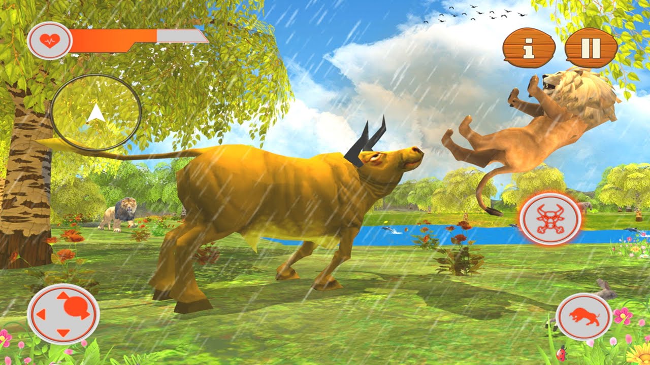 Bull Game Buffalo Simulator VS Lion, Bear, Wolf - YouTube