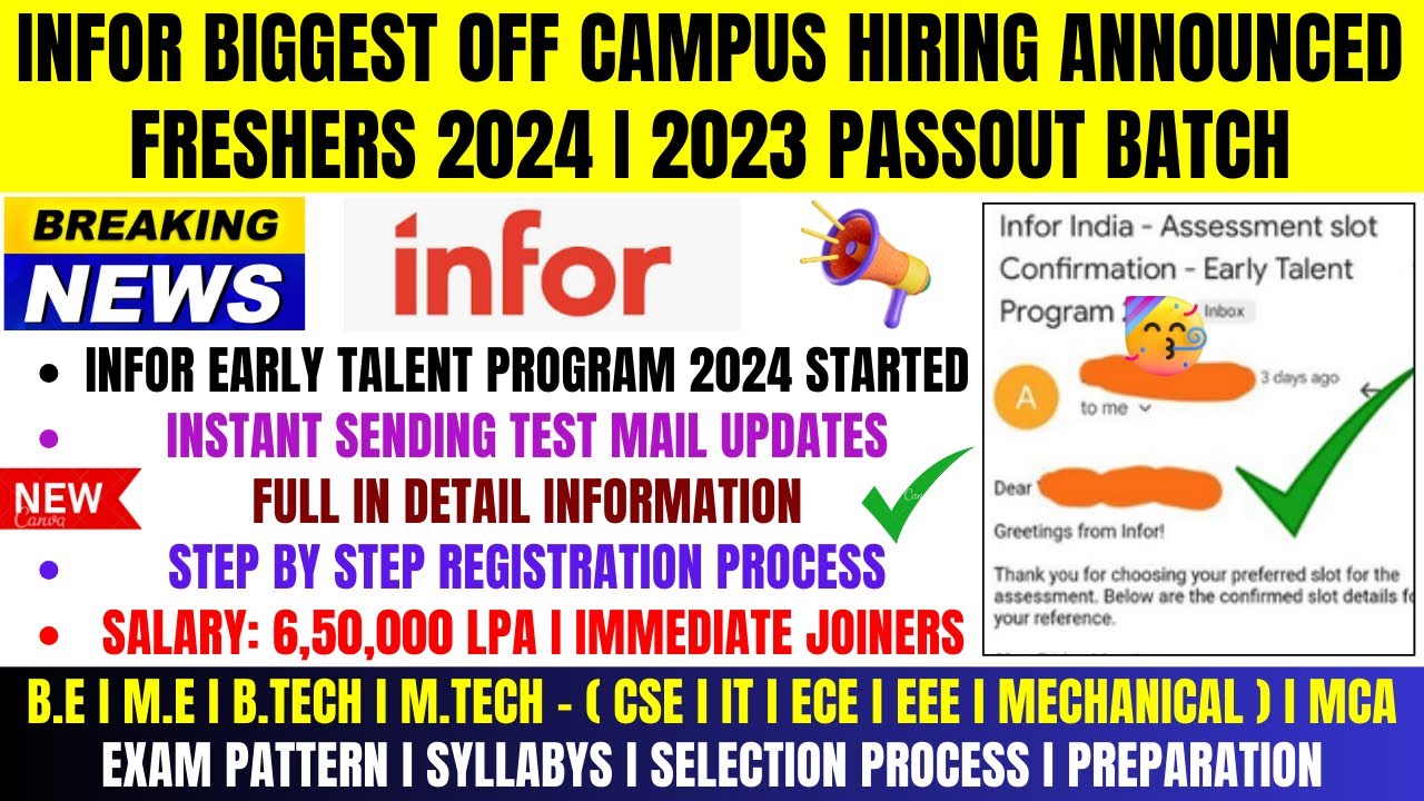 Infor Biggest Direct Test Hiring | OFF Campus Drive For 2024, 2023 ...