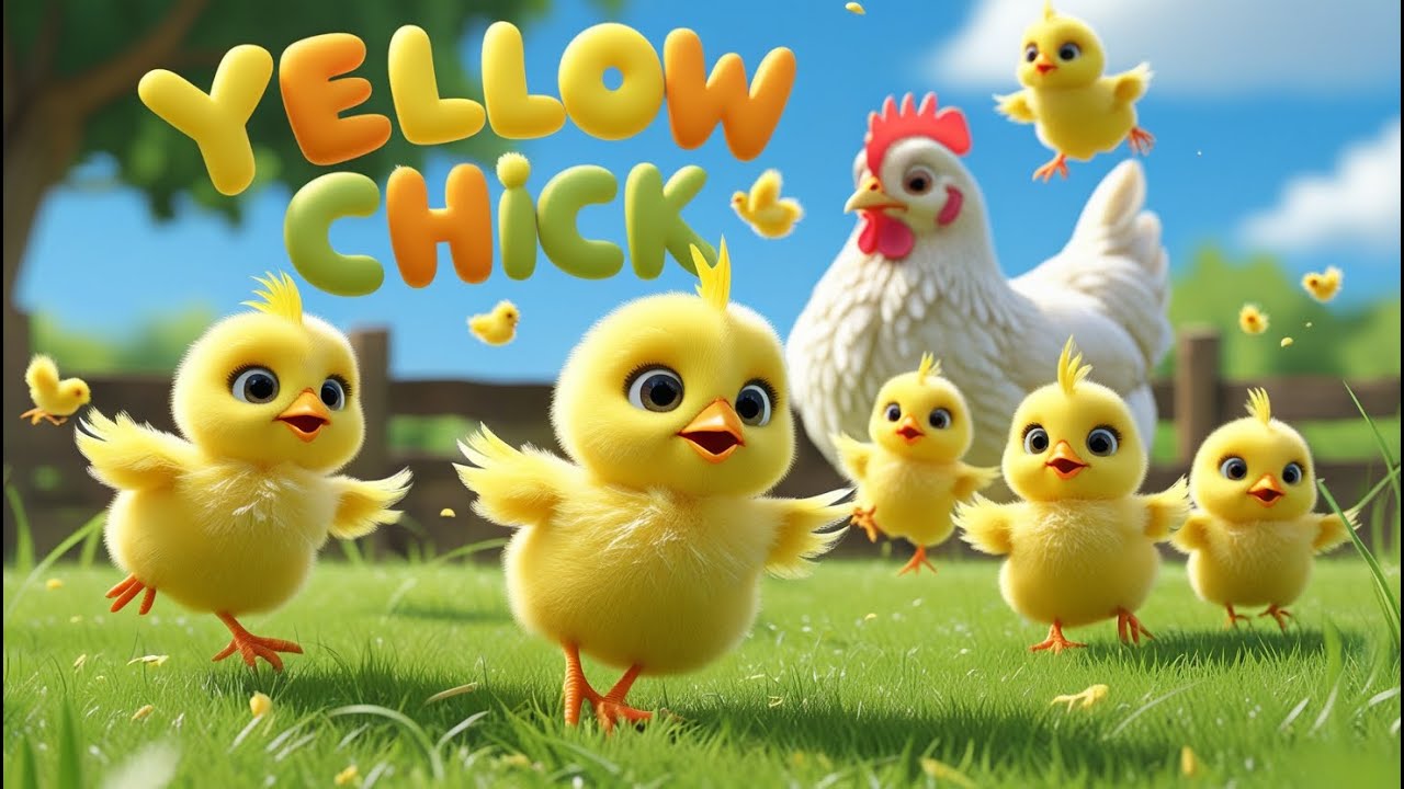 Yellow Chicks and hen | Fun English Poem for Kids | Cute Chickens ...