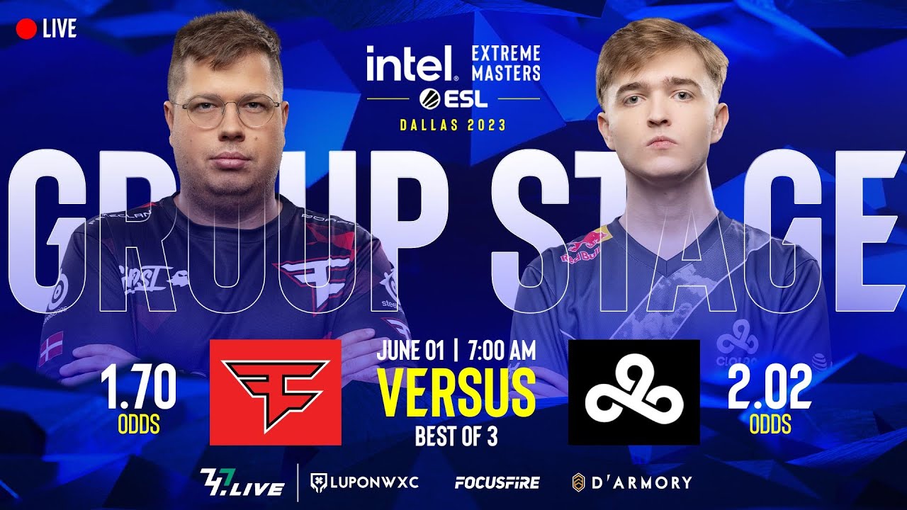 LIVE: FaZe Clan vs Cloud9 [BO3] | IEM Dallas 2023 Group Stage Day 3 ...