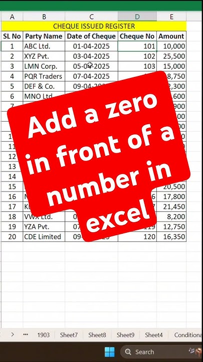 Add Leading Zeros to Numbers in Excel Effortlessly || add a zero in front of a number in excel ...