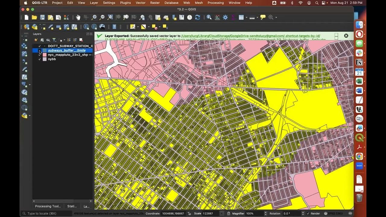 Geoprocessing: buffers, select by location, and clipping - YouTube