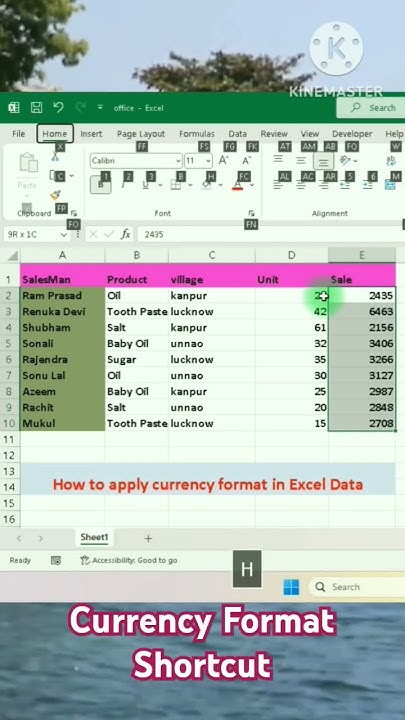 📢Master Excel: Step-by-Step Guide to Apply Currency Format ₹ #ExcelTips ...