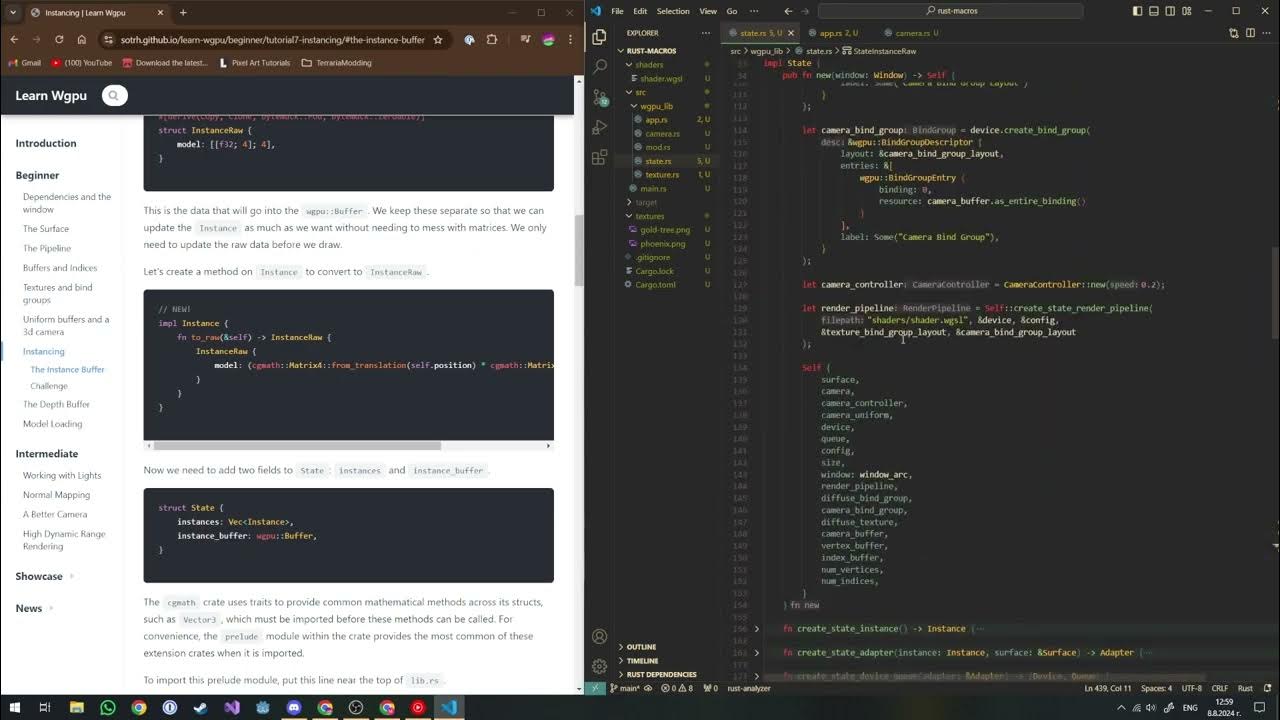 Instances, Depth Buffer and Model Loading WGPU (VOD) - YouTube