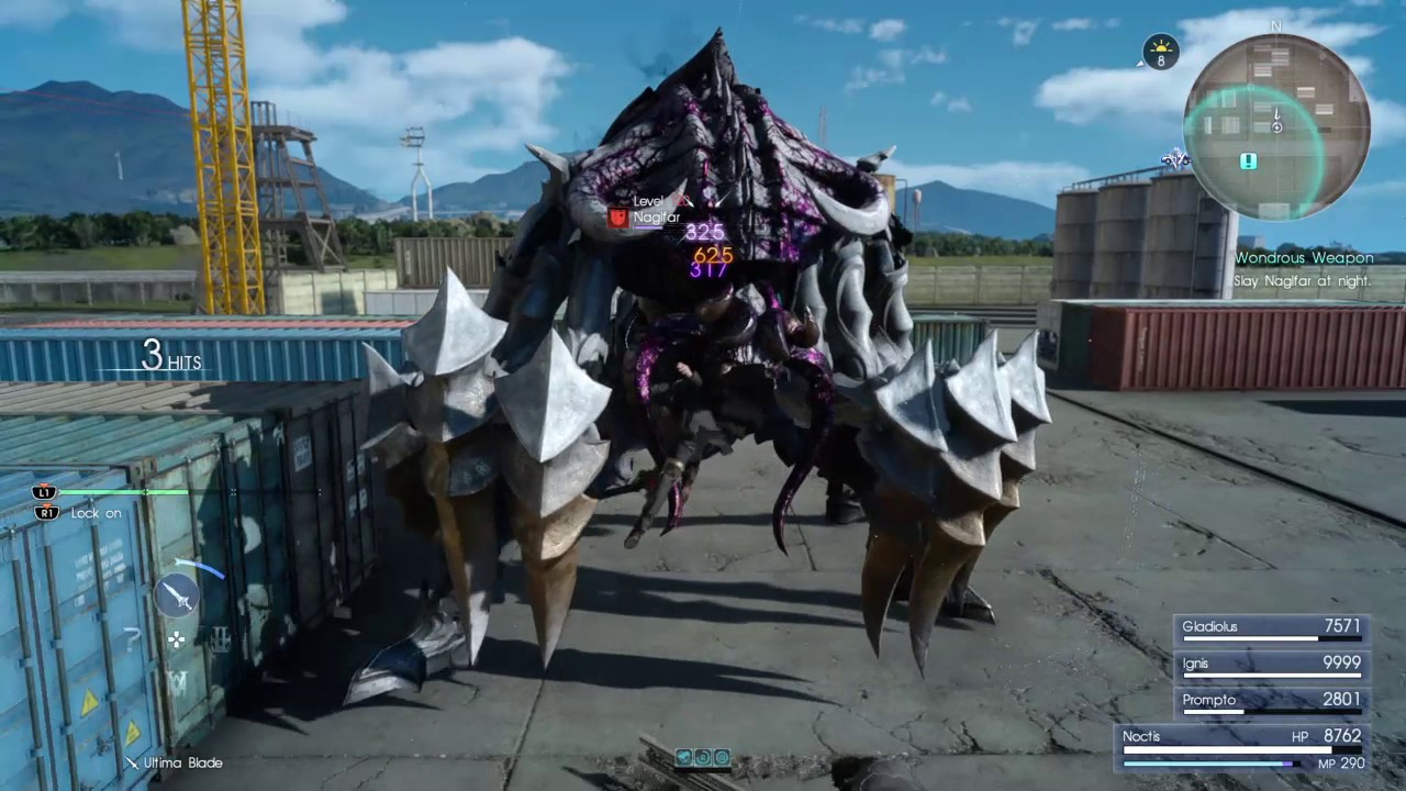 FINAL FANTASY XV - Naglfar (OMEGA WEAPON) Boss Fight (Wondrous Weapon ...