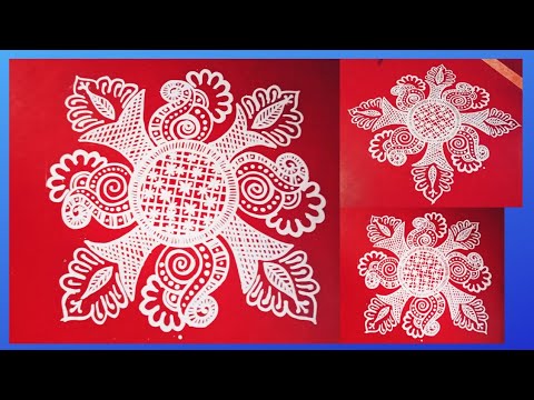 Easy alpana design for bigginer|small and beautiful daily alpana design ...