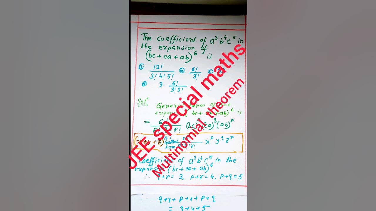 JEE special maths. problem on binomial theorem. multinomial .#shorts. Wbjee Adv.maths. jeemain ...