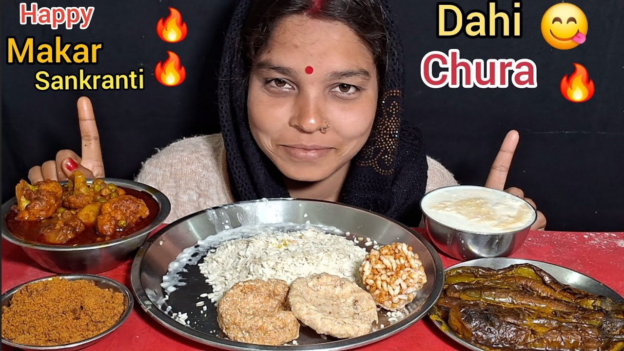 Happy Makar Sankranti Dahi Chaval and sabji eating 😋 #makarsankranti # ...