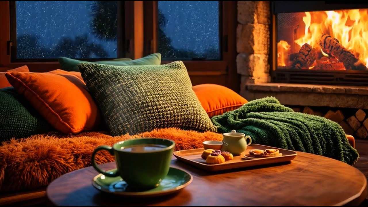 Stormy Night in a Warm Little House 🌧️ Cozy Rain Sounds for Sleep ...