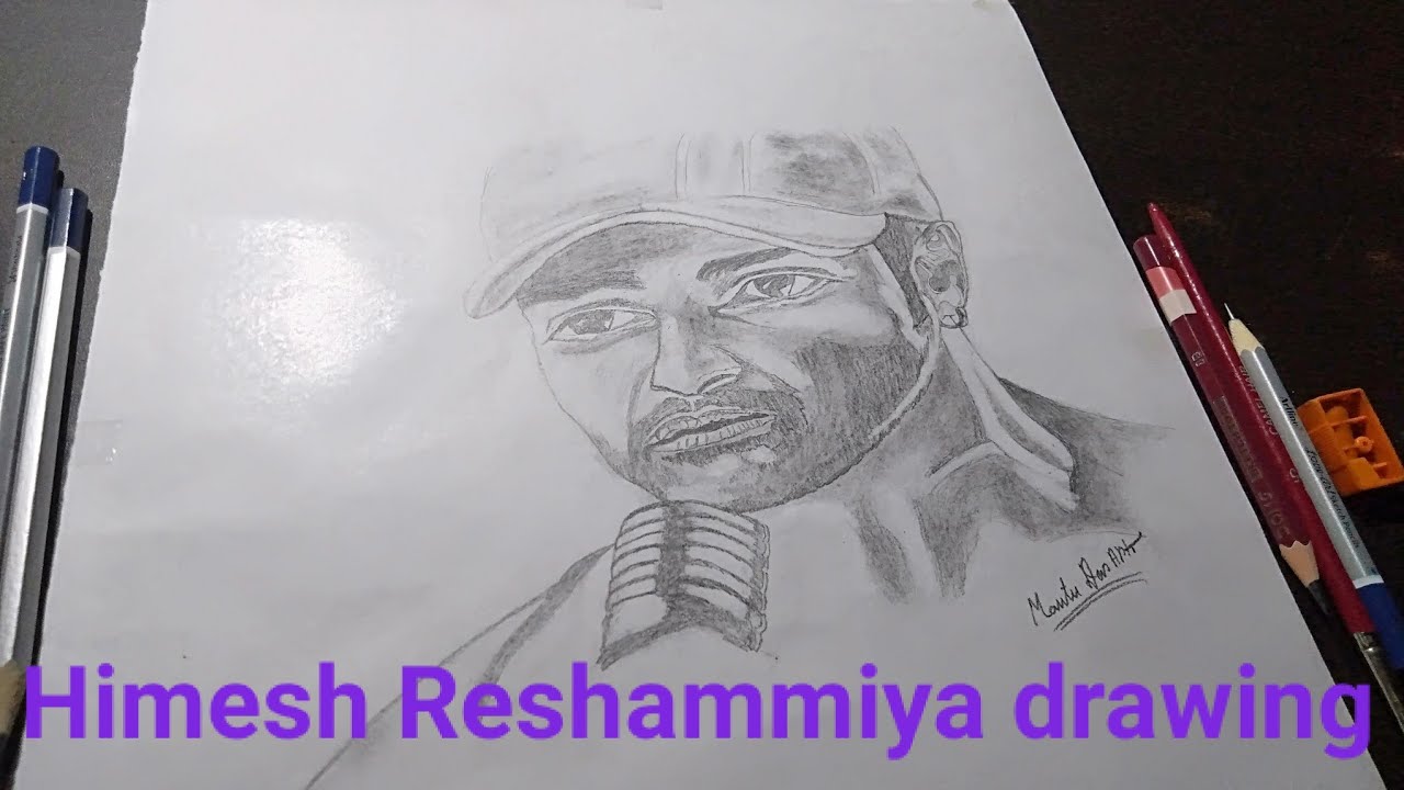 How to draw Himesh Reshammiya easy//Drawing with pencil sketch//By ...
