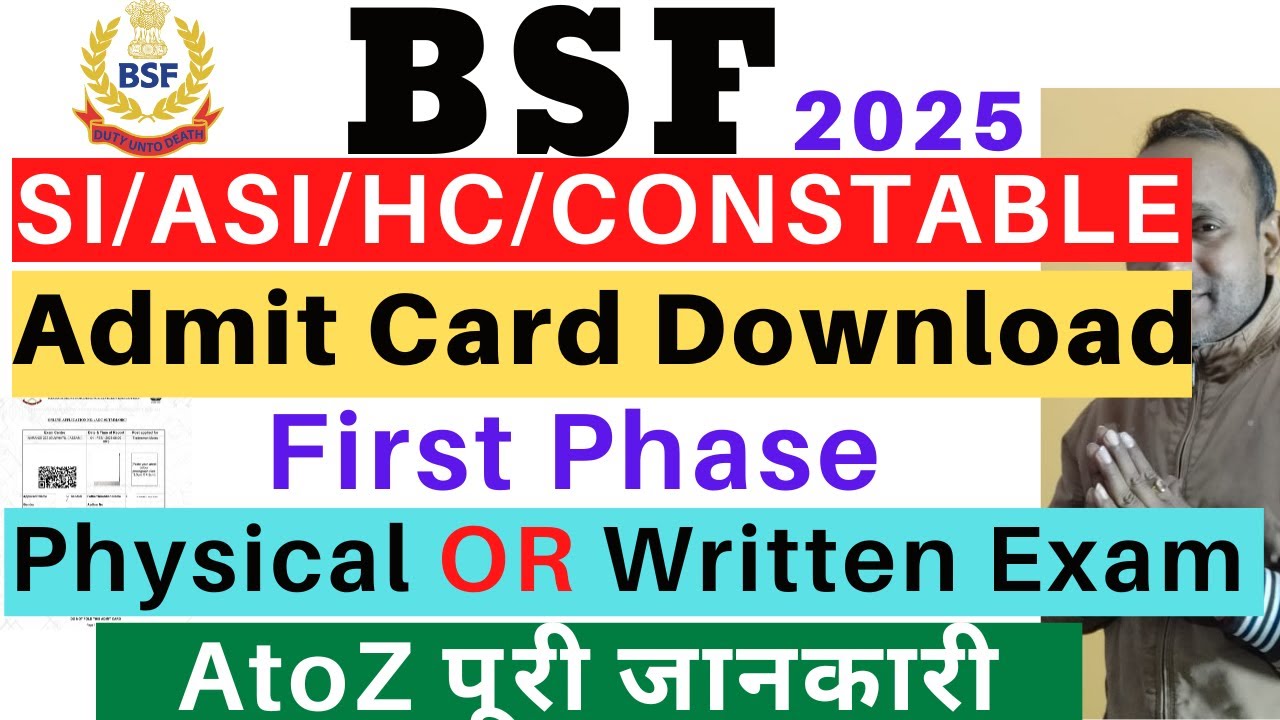 BSF Admit Card Download 2025|BSF Physical Admit Card Download 2025|BSF ...