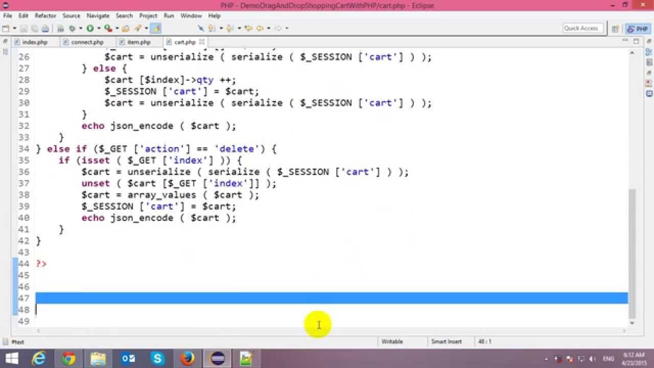 Drag And Drop Shopping Cart In Php Mysql And Jquery Youtube