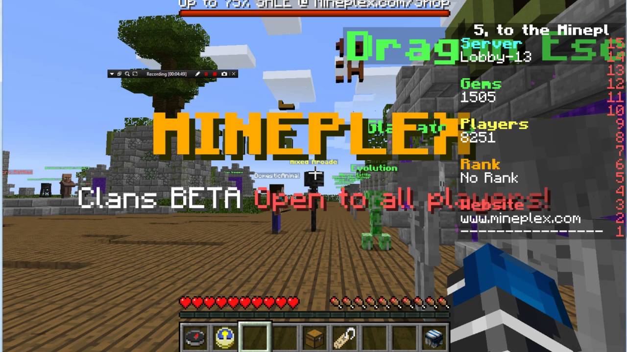 minecraf: mineplex turf wars and bomb lobers! x10gaming - YouTube