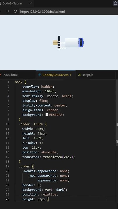 🚚 Order Button to Delivery Truck Animation | HTML, CSS & JS #webdevelopment #animation #coding # ...