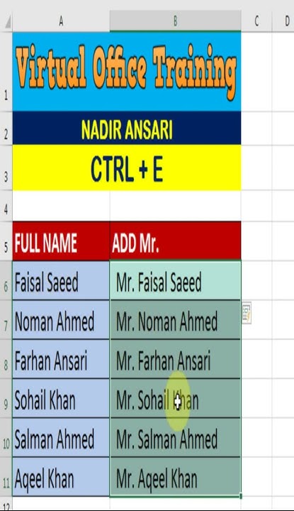 #shorts - Get Mr in All Full Name Through Excel Shortcut Keys - #exceltricks #exceltutorial ...