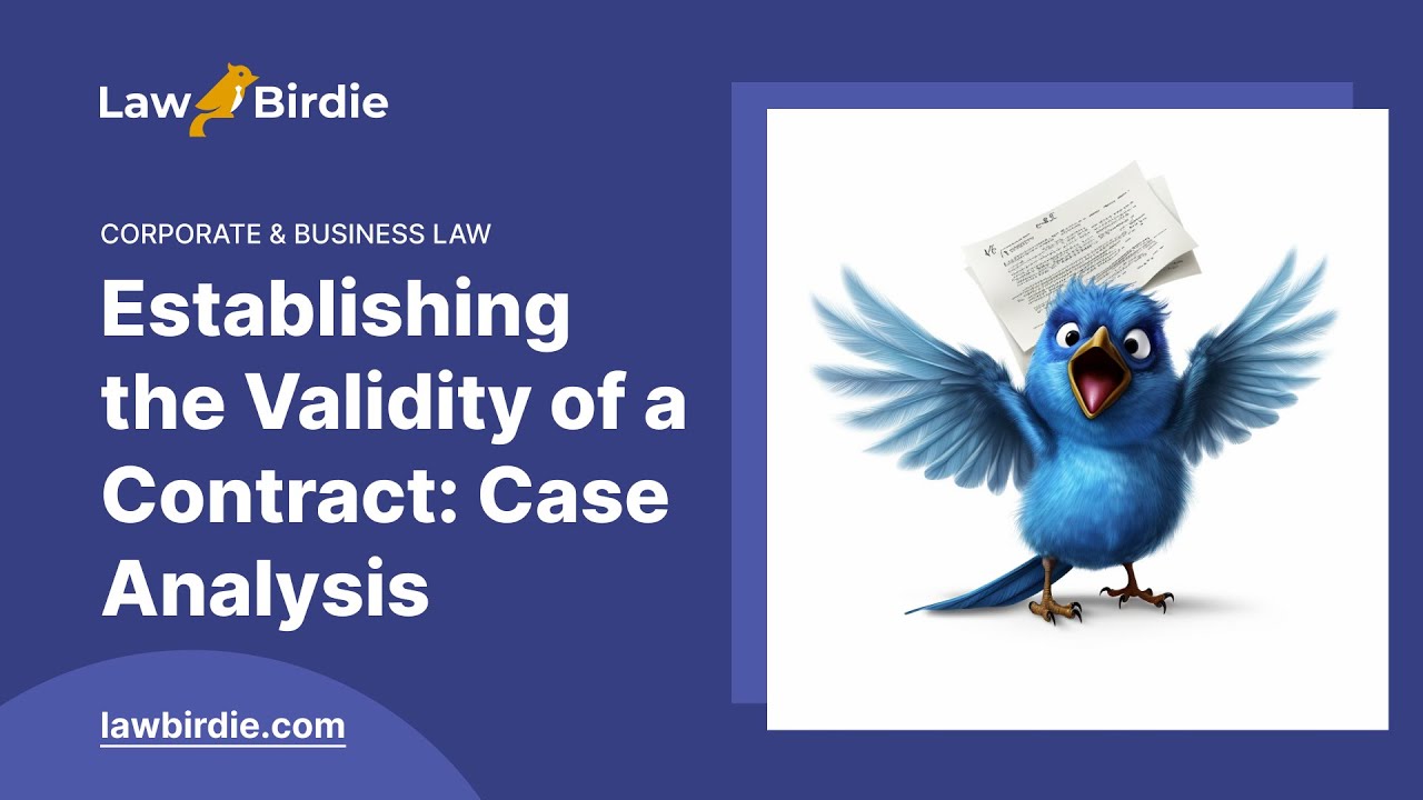 Establishing the Validity of a Contract: Case Analysis - Essay Example ...