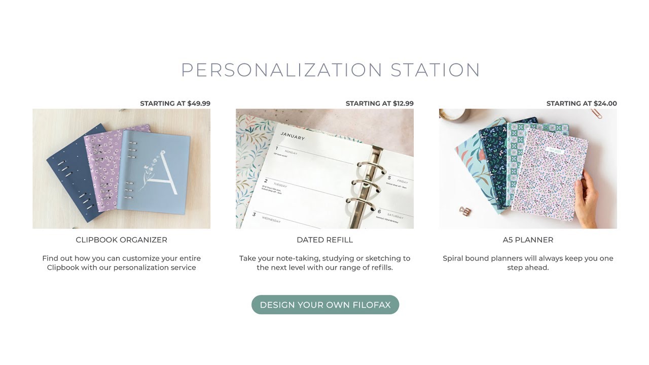 DESIGN YOUR OWN FILOFAX (Landscape) US - YouTube