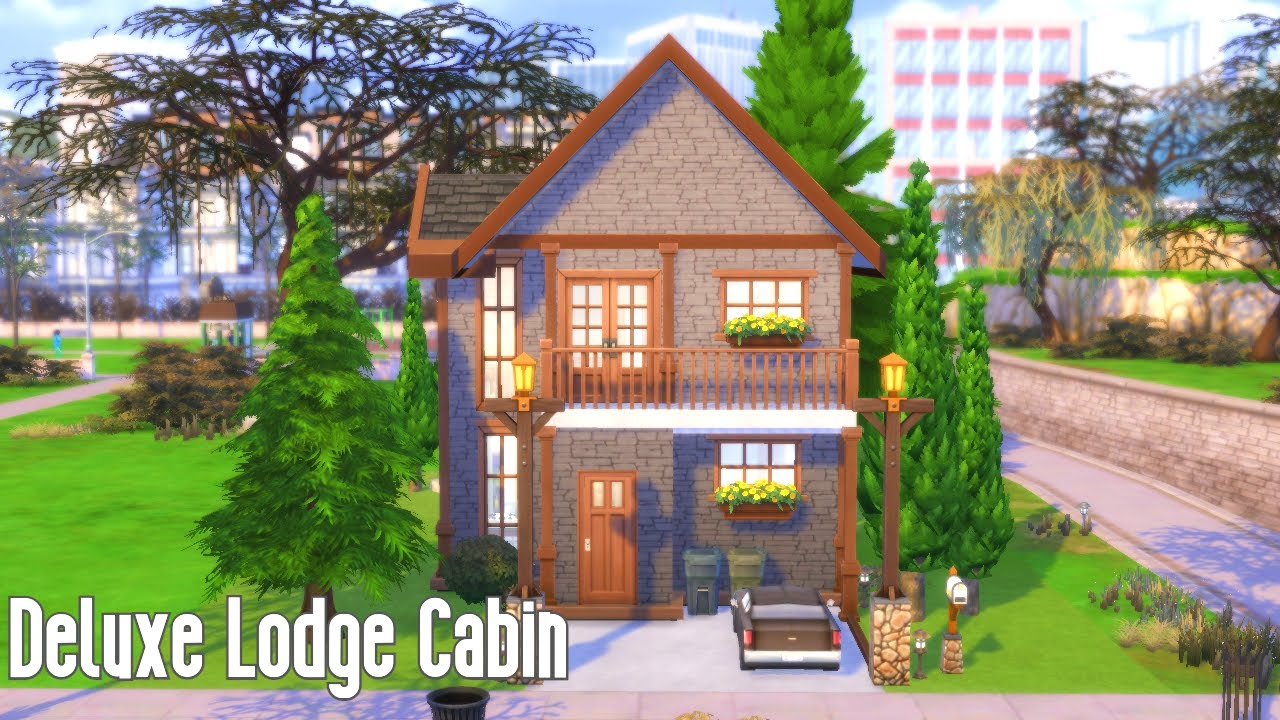 Deluxe Lodge Cabin | Sims 4 |Speed-Build| CC Free - YouTube