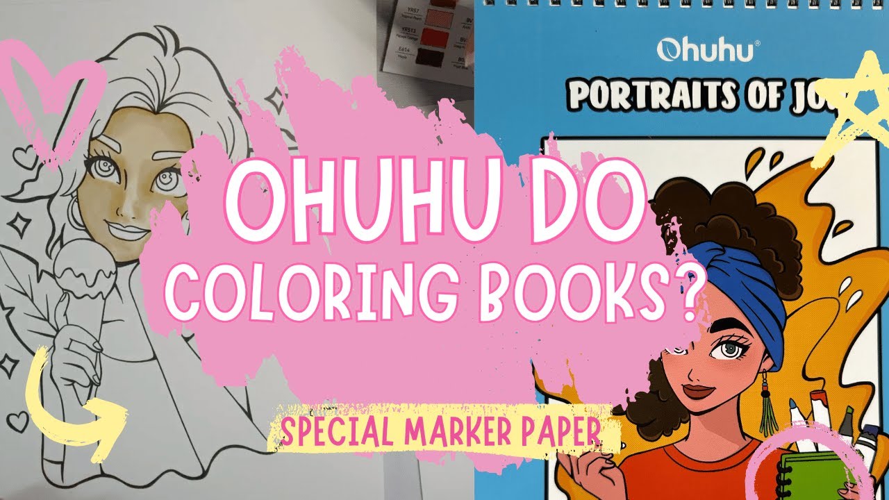 Ohuhu Portrait Coloring Book | Adult Colouring | Adult Coloring - YouTube