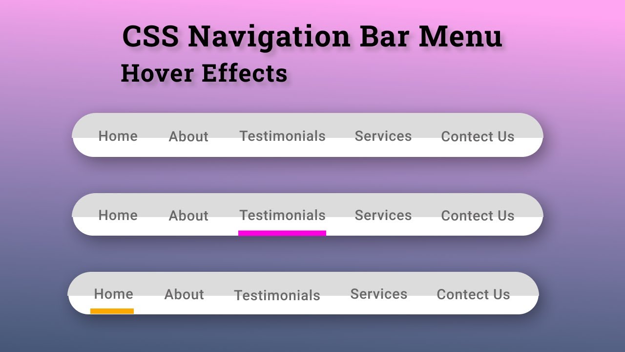 Create Responsive Navigation Menu Bar Using Html And Css Only Youtube 7523