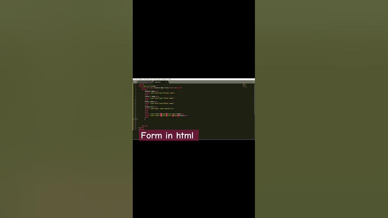Html create Simple Form #viral #shortvideo #youtubeshorts # ...