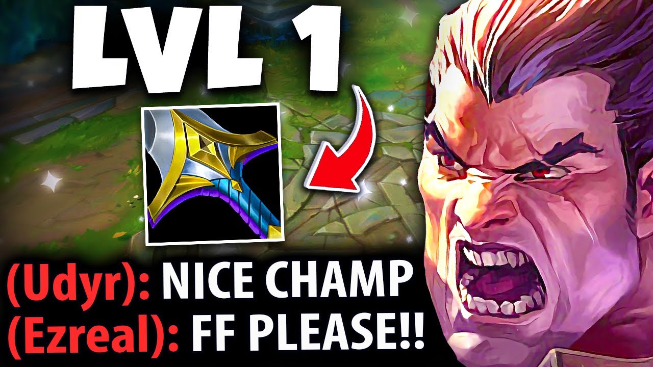 Getting B.F. Sword on Darius LVL 1 (The enemy Team quit) - YouTube