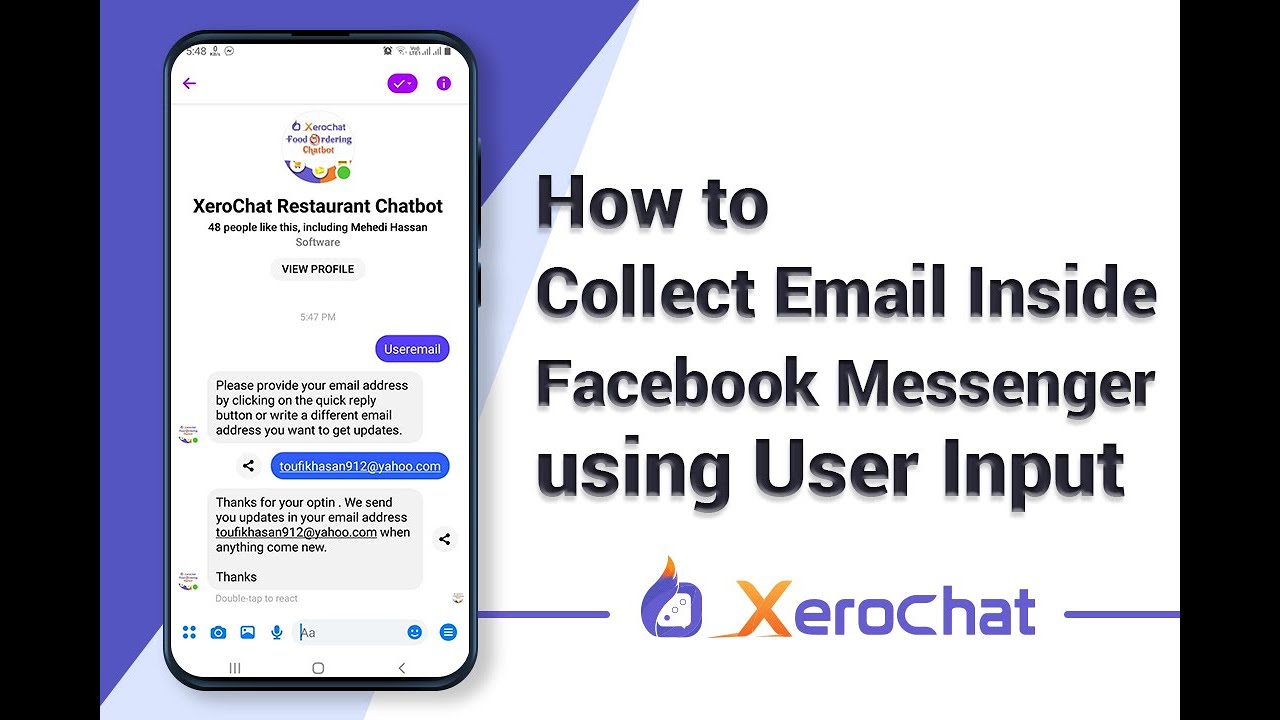 How to Collect Email Inside Facebook Messenger using User Input - YouTube
