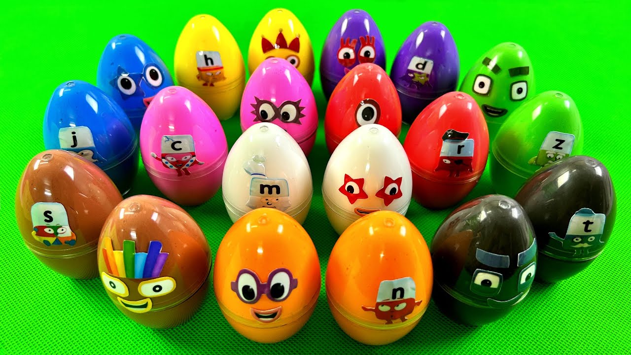 Numberblocks & Alphablocks | Looking CLAY with Mini Dinosaur Eggs ...