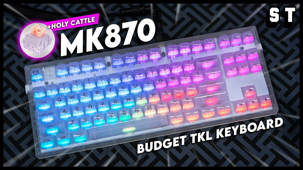FL MK870 TKL Keyboard Build - Holy Cattle Switch + Akko Clear Keycaps ...