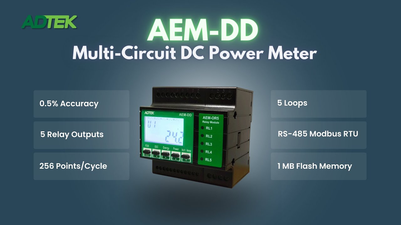 ADTEK AEM-DD: Multi-Circuit DC Power Meter (DIN Rail) Main Features ...
